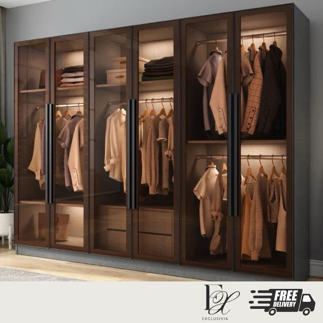 MIYA Glass Wardrobe Cabinet Modern – Exclusivia