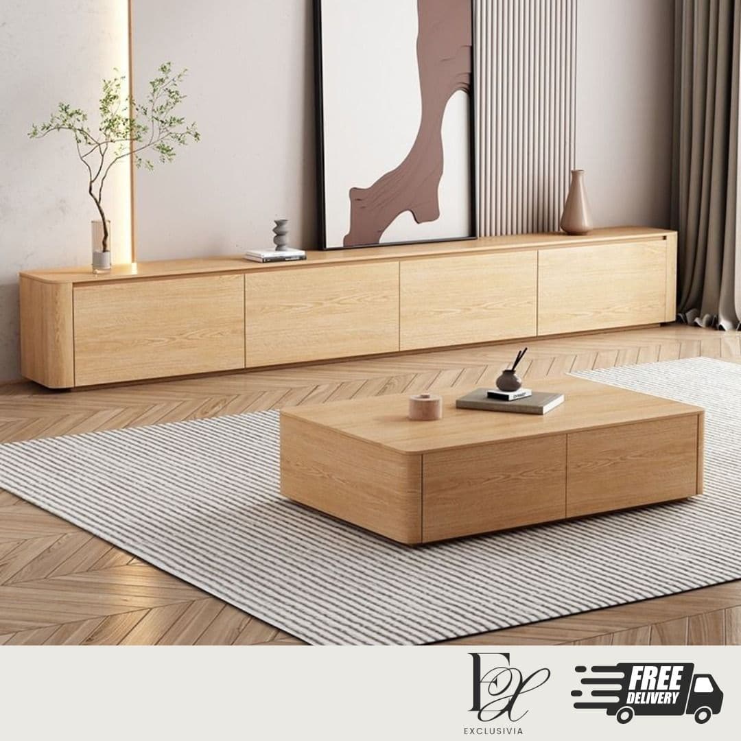 PENDO Japandi TV Console & Coffee Table Set – Exclusivia