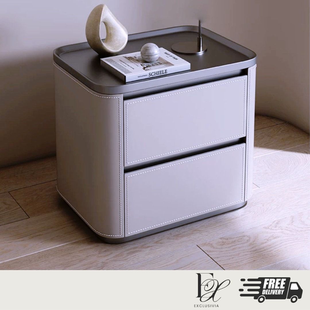 SKIEP Modern Leather Bed Side Table – Exclusivia